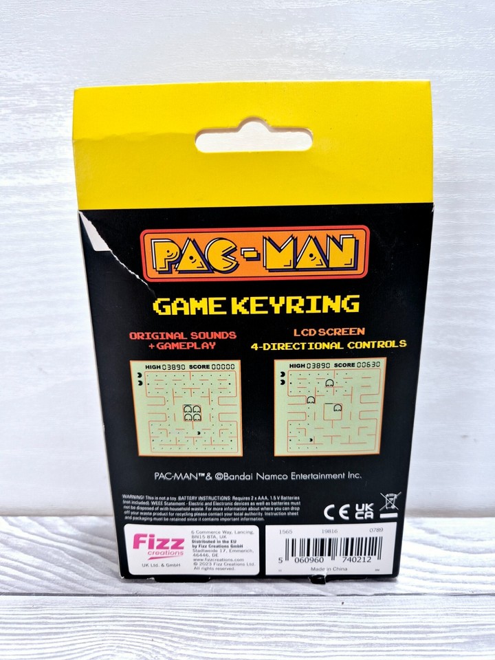 Pacman Keyring Retro Handheld Arcade Game With Original Sounds ...
