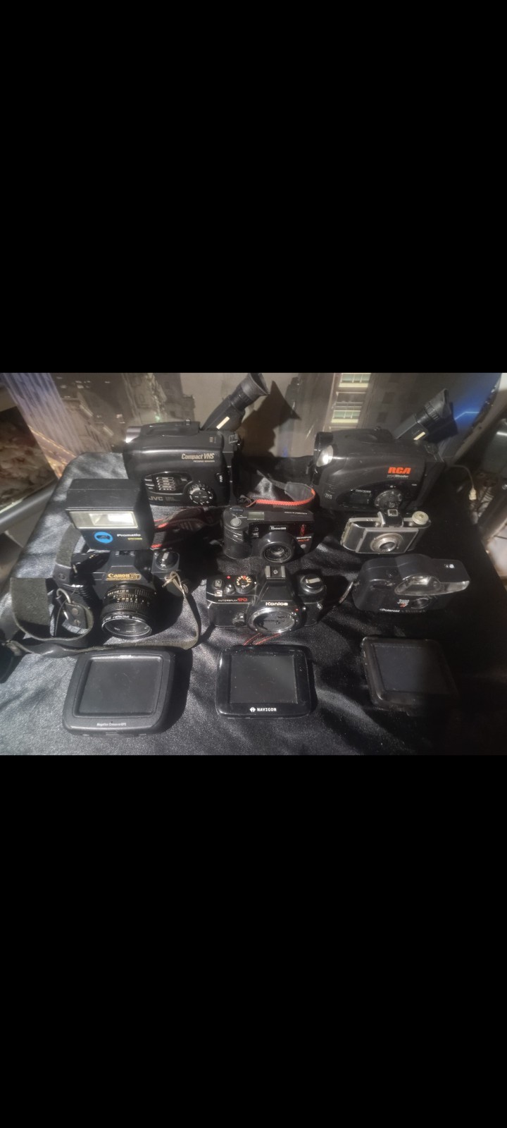 Big Lot Of Vintage Camera / Konica/Canon And Camcorders And Gps's OBO ...
