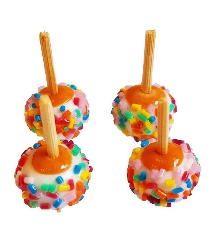 Barbi Dollhouse Miniature Food Mini Caramel Apples Chocolate Toffee Nut ...