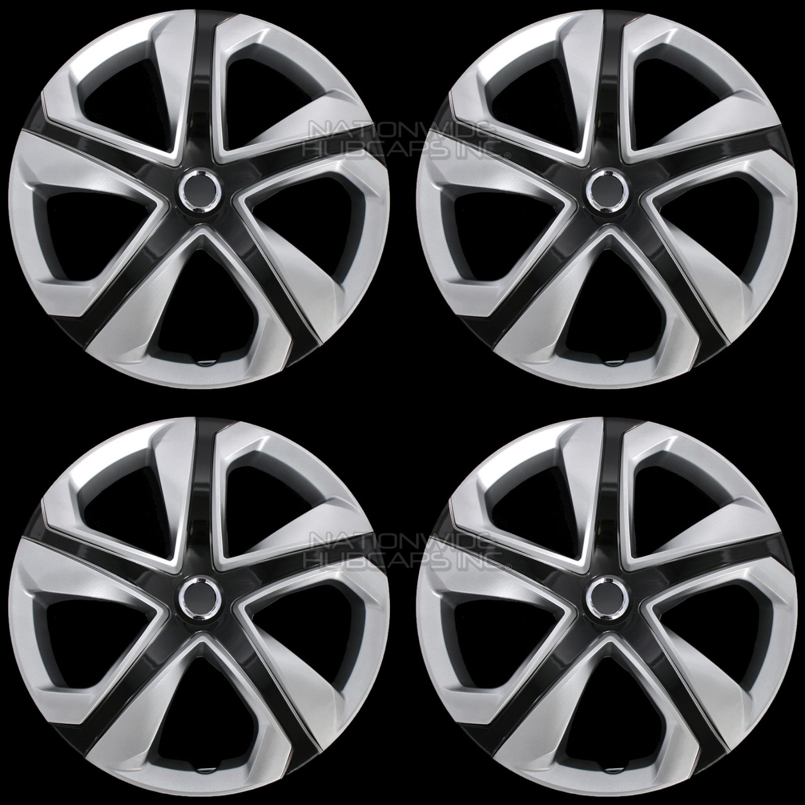 16" Set of 4 Silver Black Wheel Covers Snap On Hub Caps fit R16 Tire ...