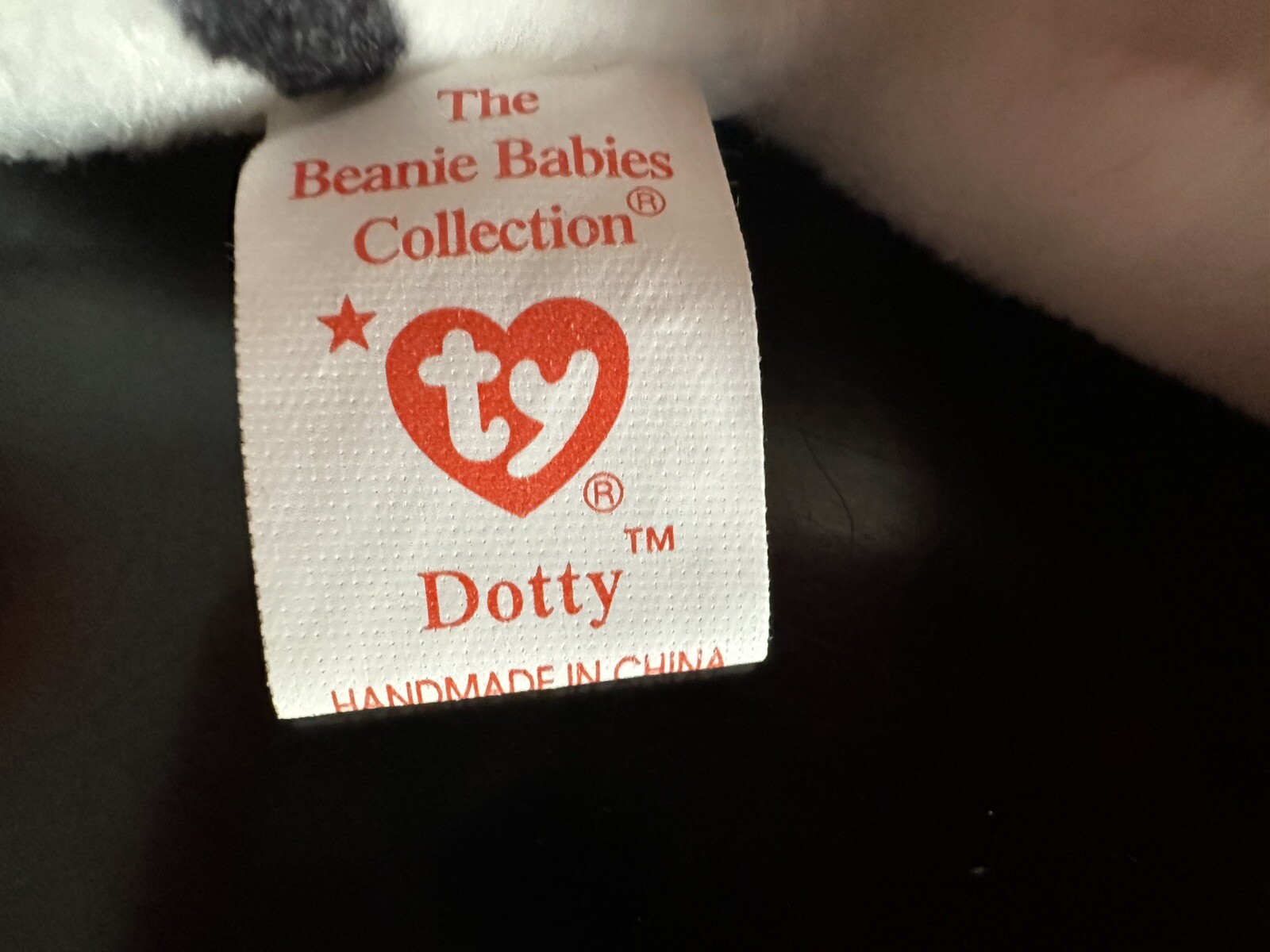 Dotty Beanie Baby Ty RARE Stitching Error Sparky "DOTTY" On Tags Errors ...