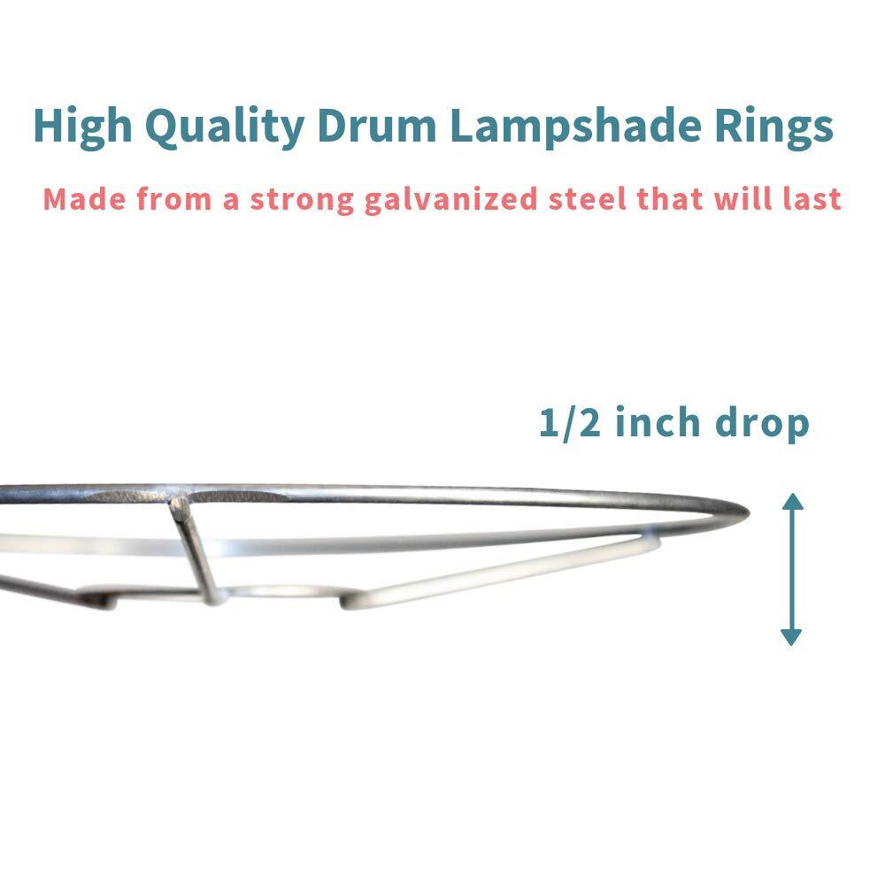 Wire Lamp Shade Rings with European Fitter (10” Diameter) Includes 2 ...