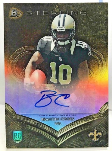 Brandin Cooks 2014 Bowman Sterling GOLD Refractor RC Autograph Auto #'d ...