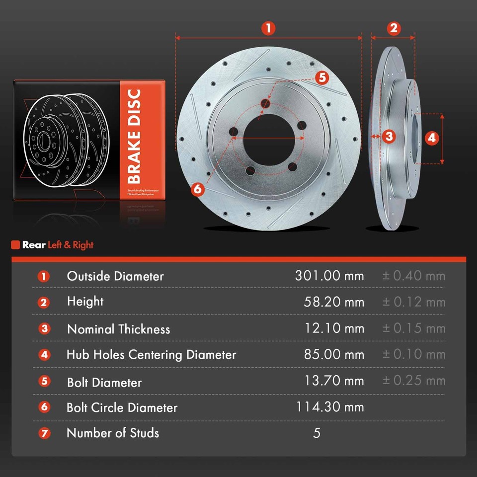 Drilled & Slotted Brake Rotors for Ford Explorer Sport Trac Mercury ...