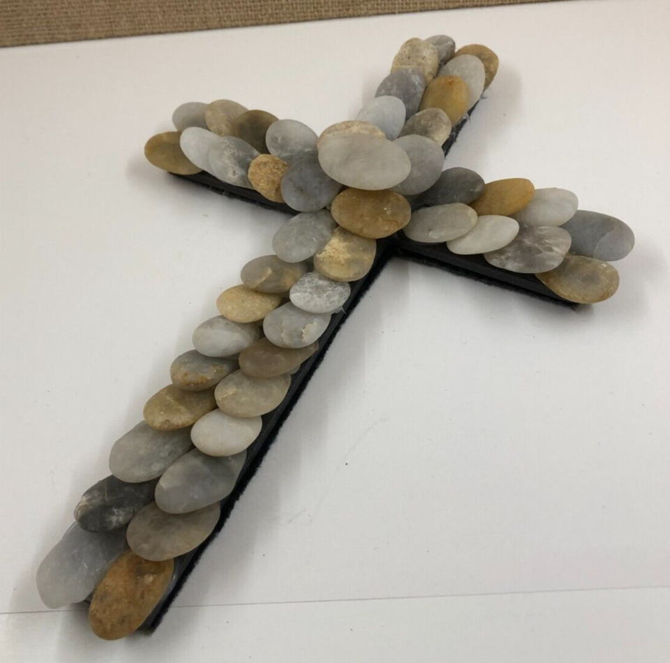 Unique Handmade Stone Art Cross Crucifix, 9 x 6 inches | eBay