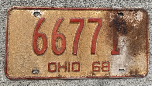 VINTAGE 1968 OHIO LICENSE PLATE #6771 | eBay