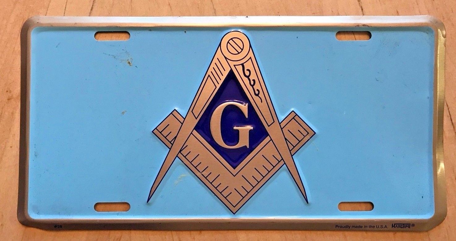FREEMASONS MASONIC FRONT LICENSE PLATE AF & AM ANCIENT FREE AND ...