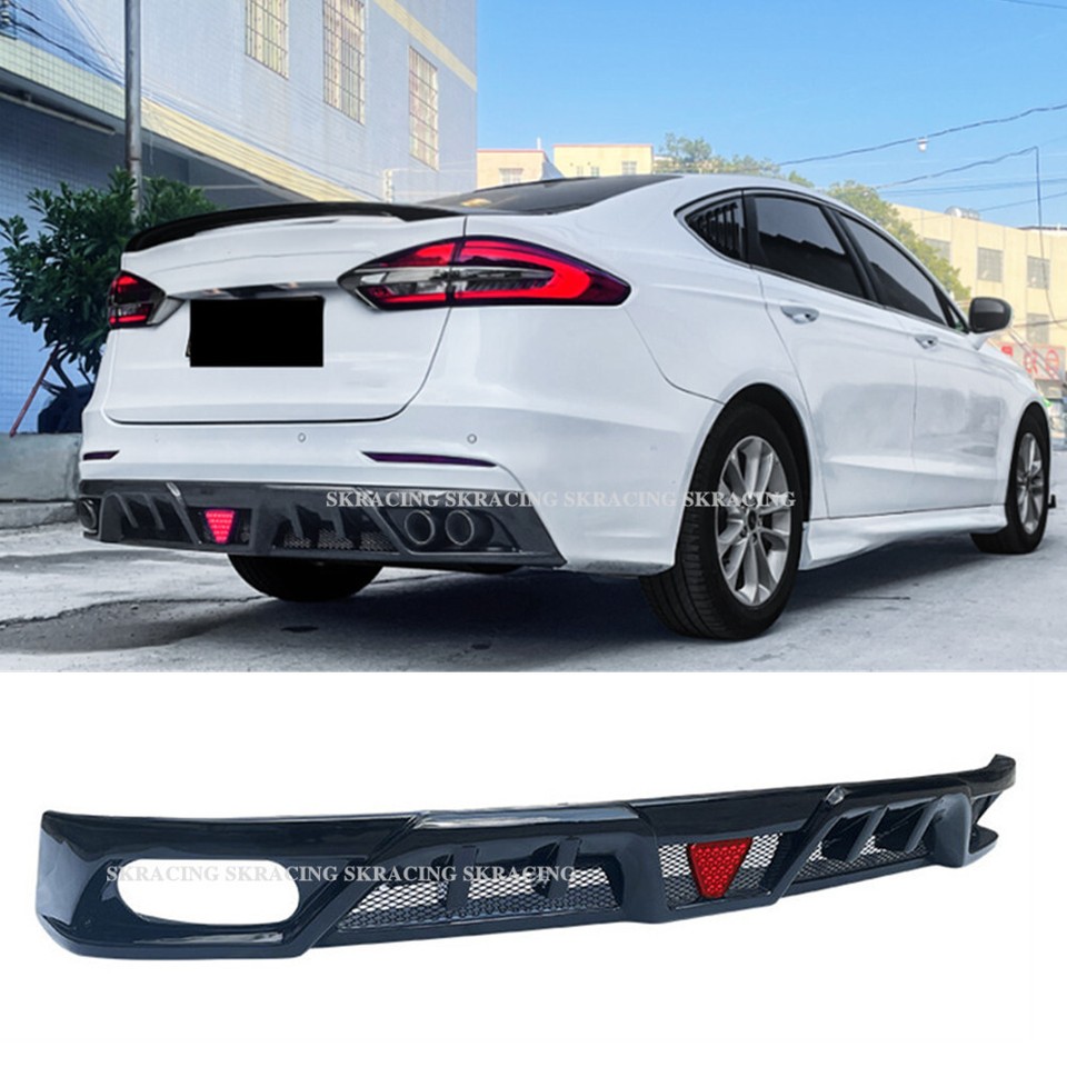 For Ford Mondeo Fusion 2019-2020 Gloss Black Rear Bumper Diffuser Lip ...