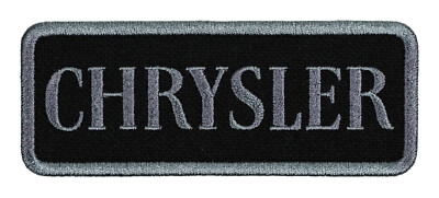 Chrysler Embroidered Patch Black/Dark Gray Iron-On Sew-On Jacket ...