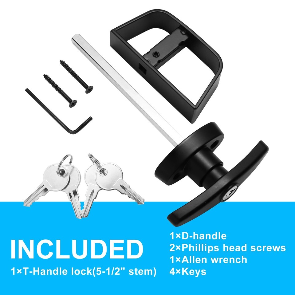 Shed Door Latch, Premium Shed Locks with 4 Keys, Widely Use, T-Handle ...