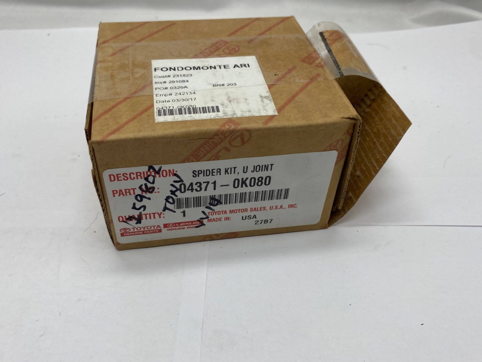 Genuine TOYOTA Tacoma 05-15 Universal Joint Spider 043710K080 OEM for ...