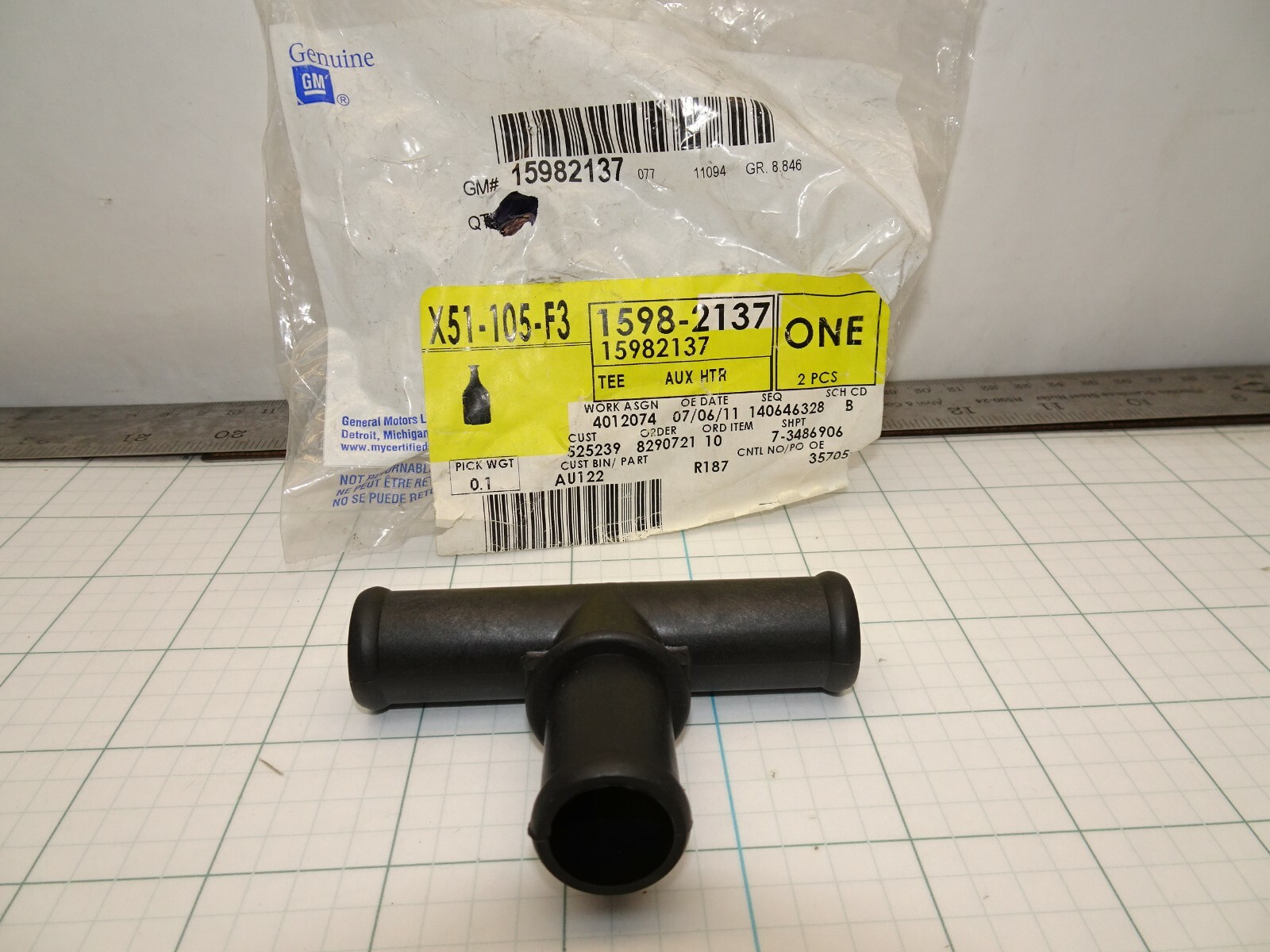 GM 15982137 Coolant Water T TEE Connector Fitting OEM NOS General ...