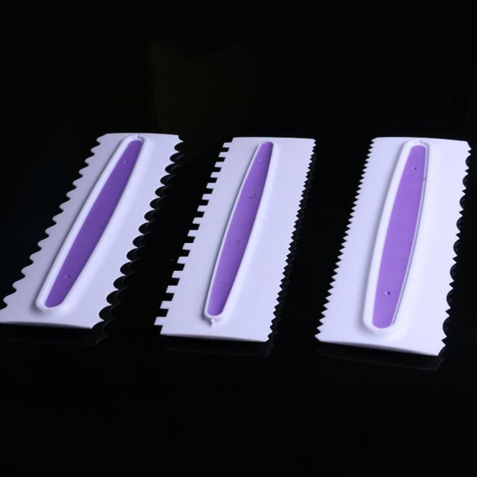 3 Pcs Cake Decorating Tools Cream Smoother Scraper Buttercream Spatulas | eBay