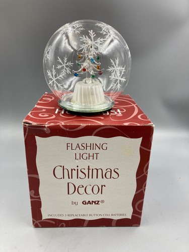 VINTAGE GANZ Light Up Color Change Christmas Tree Glass Orb Globe | eBay