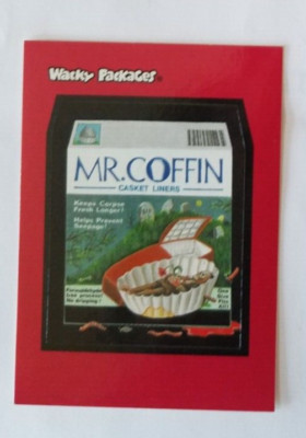 WACKY PACKAGES MR. COFFIN CASKET LINERS PROMO STICKER CARD # 1 TOPPS 2004 | eBay