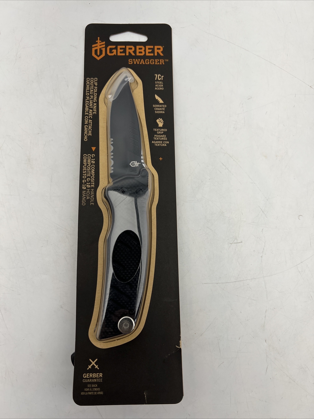 Gerber Swagger Folding Pocket Knife Black Serrated Blade NEW 31-004099 ...