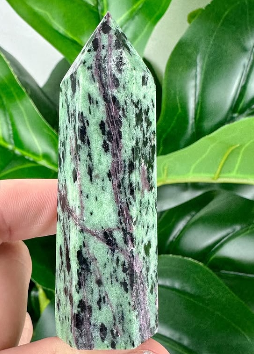 2025NEWFIND Ruby Zoisite Tower Crystal Points Wand Healing Reiki Home Decor | eBay