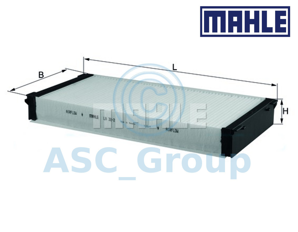 Genuine MAHLE Replacement Interior Air Cabin Pollen Filter LA 32/2 LA32 ...