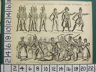 c1790 ANTIQUE PRINT ~ SKELT'S CHARACTERS IN RICHARD TURPIN DICK turpin ...