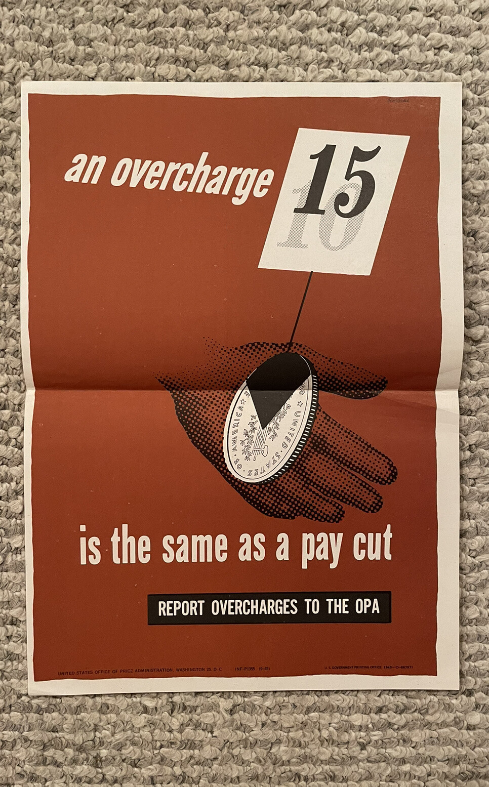 Original WWII Poster An Overcharge Is The Same As A Pay Cut | eBay