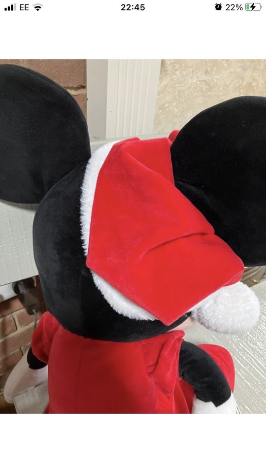 Large Christmas Winter Minnie Mouse Santa Claus Hat Plush Toy Sinco ...