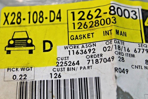 NEW OEM Genuine GM 5PC/PK Engine Intake Manifold Gasket 12628003 5 PCS ...