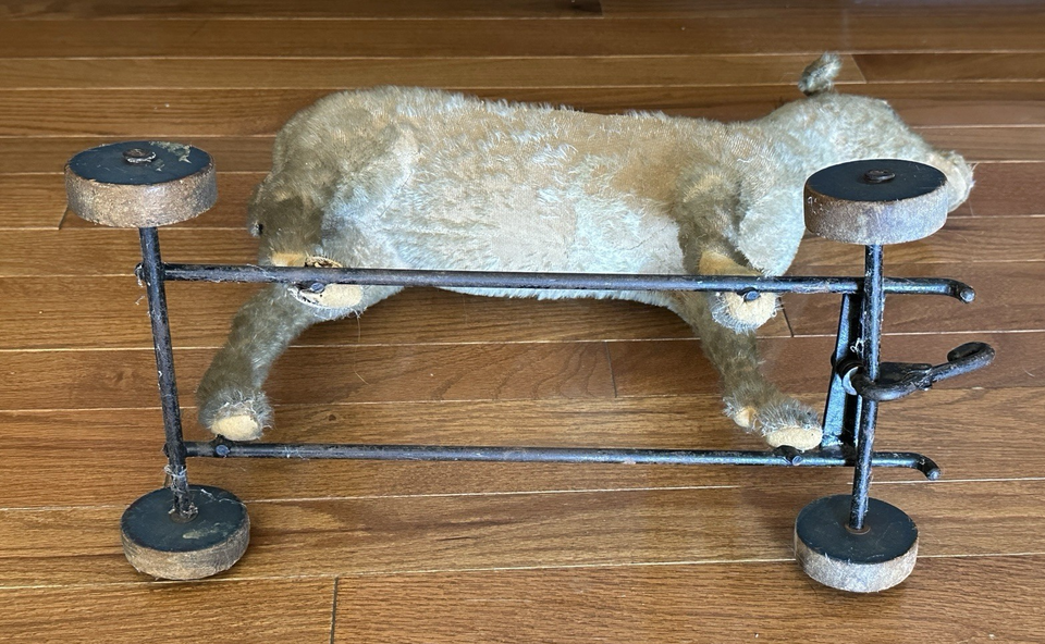 Antique Steiff Era Straw Mohair Donkey Pull Toy on Wheels Germany 1920s ...