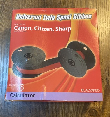 Porelon 11216 Universal Twin Spool 6pk Calculator Ribbon Canon Citizen ...