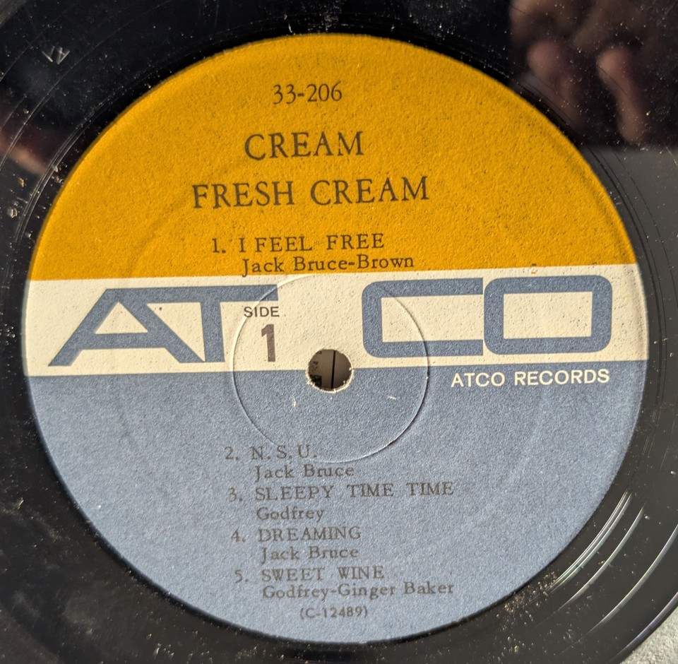 CREAM • FRESH CREAM LP • 1967 MONO ATCO 33-206 • VG+ VINYL • ERIC ...