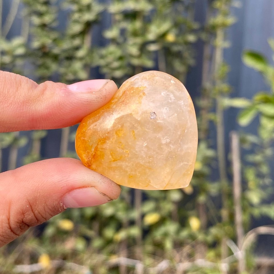 23G Rare! yellow gum flower hand polished heart treatment | eBay