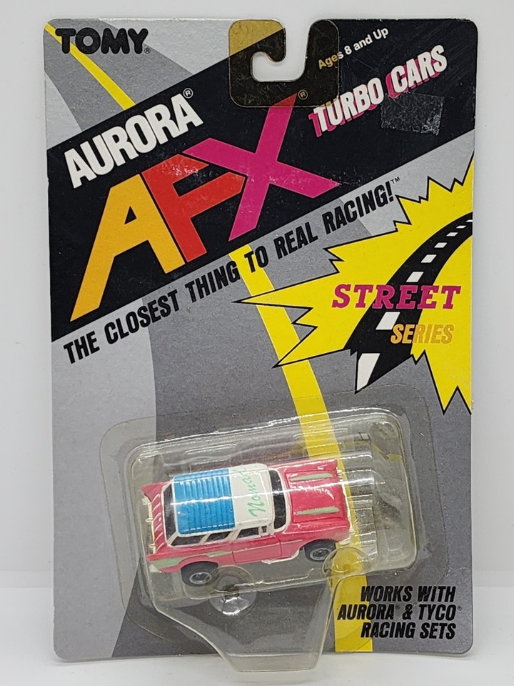 AFX TOMY TURBO '57 CHEVY NOMAD STREET ROD PINK SLOT CAR NEW MINT SEALED ...