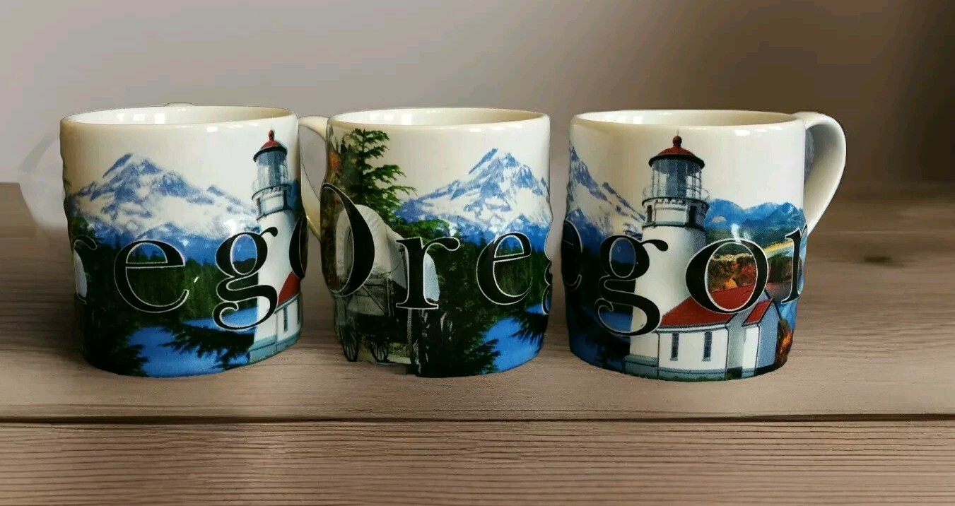 2012 americaware USA State Of Oregon Collectible Mini Mug Souvenir Set ...