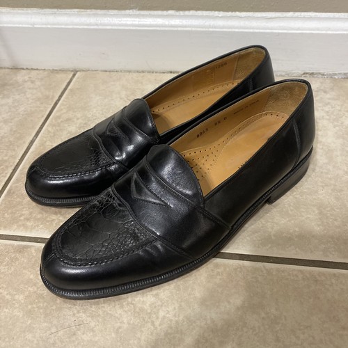 NICE Magnanni Ostrich Leather Men's 8.5 D Black Woven Loafers Shoes | eBay