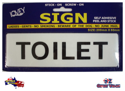 2pcs Plastic "TOILET" Sign Plaque For Toilet Entry Door Shop & Office ...