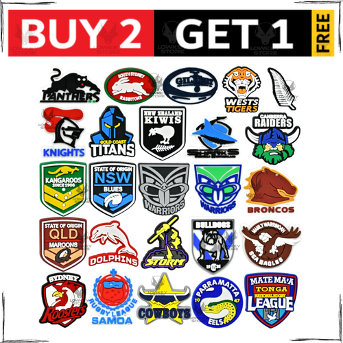🇦🇺 🦘 NRL Crocs Shoe Charms Jibbitz Footy Logo Rugby League Football ...