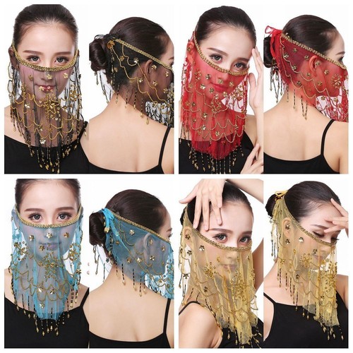 Indian Belly Dance Veil Belly Dancing Veils Costumes Mesh Face Veil ...