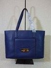 NEW FURLA Julia Navy Blue Pebbled Leather Tote Bag - Made in Italy ...
