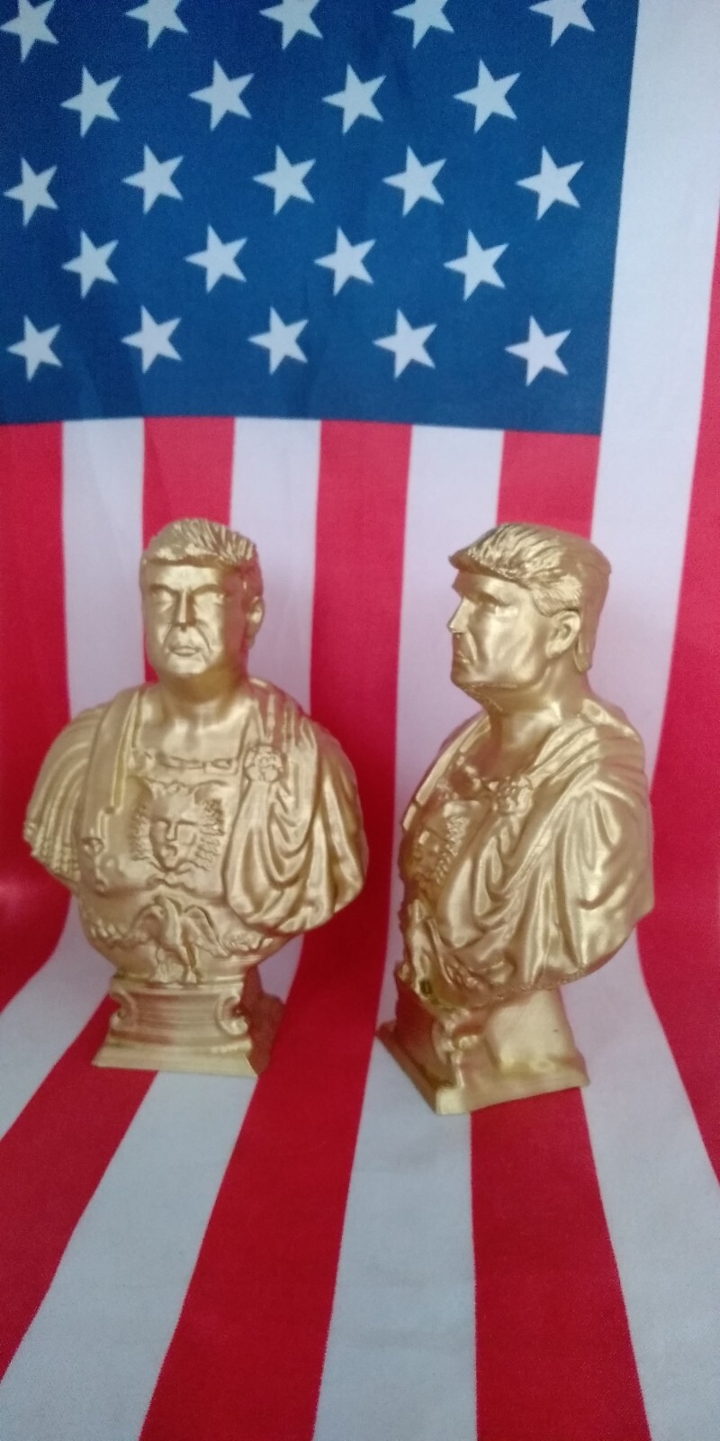 Set of 2 Statues 5" Donald J Trump God Emperor Bust 45th President 3D ...
