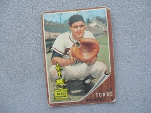 1962 TOPPS BASEBALL JOE TORRE ALL-STAR ROOKIE #218 VG (CHIP ON CORNER ...