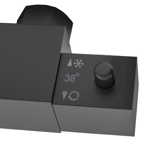 Bathroom Thermostatic Exposed Shower Mixer Large Twin head Square Bar ...