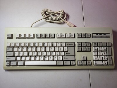 Vintage XT/AT Packard Bell 386 Keyboard BTC 5339S 5-Pin DIN AUTO SWITCH ...