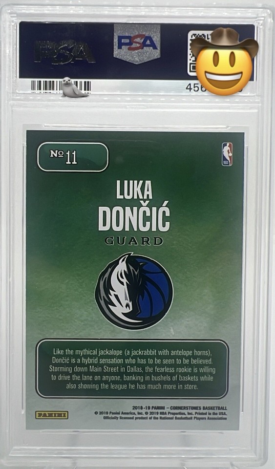 2018-19 Luka Doncic Panini Cornerstones Downtown #11 Rookie RC PSA 10 ...