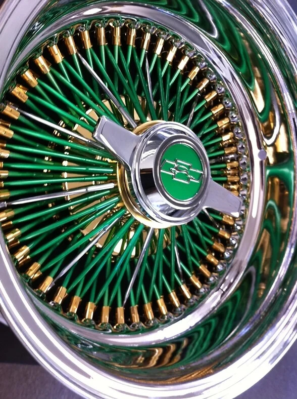 4 - 13x7 Zenith style wire wheels Rev 72 Spokes Cross Lace All Chrome ...