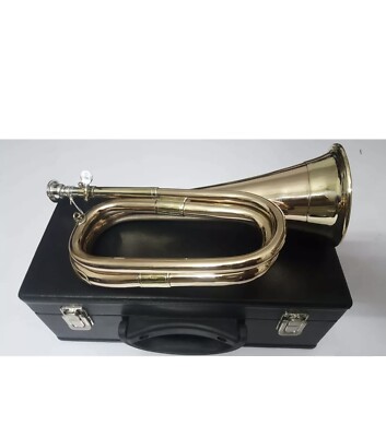 New British Army Style Bb Bugle Tuneable Brass with Silver mouth piece ...