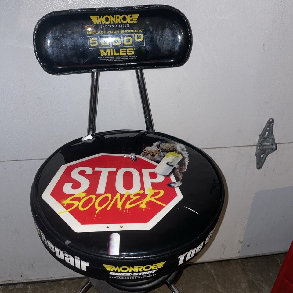 Monroe Quick-Strut counter stool with back rest | eBay