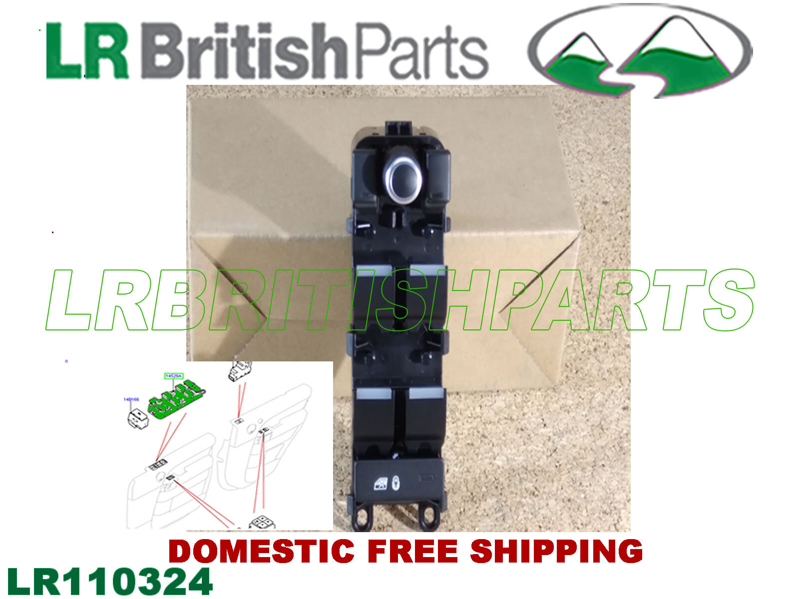 LAND ROVER WINDOW SWITCH DRIVERS SIDE RANGE ROVER 13' ROVER SPORT 14 ...