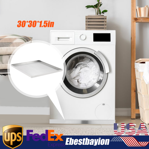 30"x30'' Washing Machine Pan Under Washer Tray Drip Drain Stainless ...
