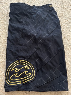 BILLABONG ANDY IRONS RISING SUN SIZE 33 BLACK & GOLD PLATINUM SURF ...