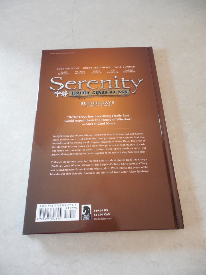 SERENITY: BETTER DAYS, VOL. 2 by JOSS WHEDON, DARK HORSE COMICS, 2ND, 2011, HB! | eBay
