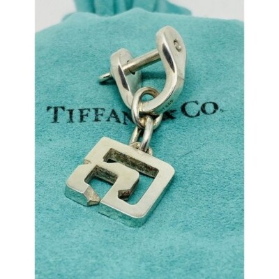 Vintage Unique Tiffany & Co. Sterling Silver Square Tag Shackle Key ...